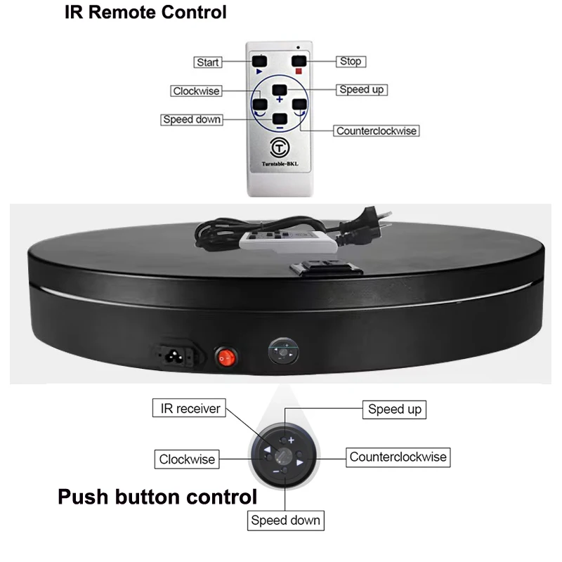60cm Electric Turntable Display Stand 150kg Capacity Rotating Plate ...