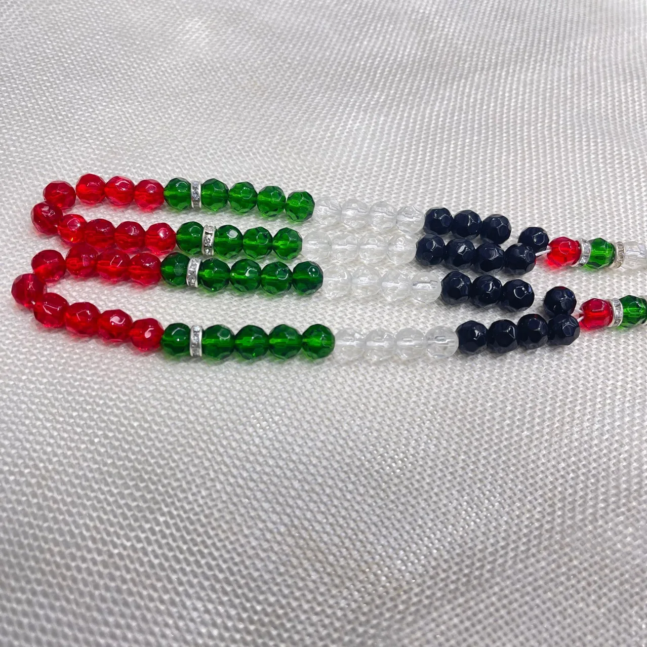 33 Palestinian Flag Color Islamic Crystal Beads Red Green White And ...