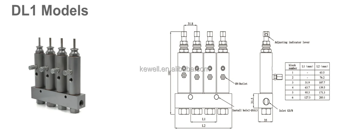 DS2 Progressive Lube Lubrication Metering Grease Distributor