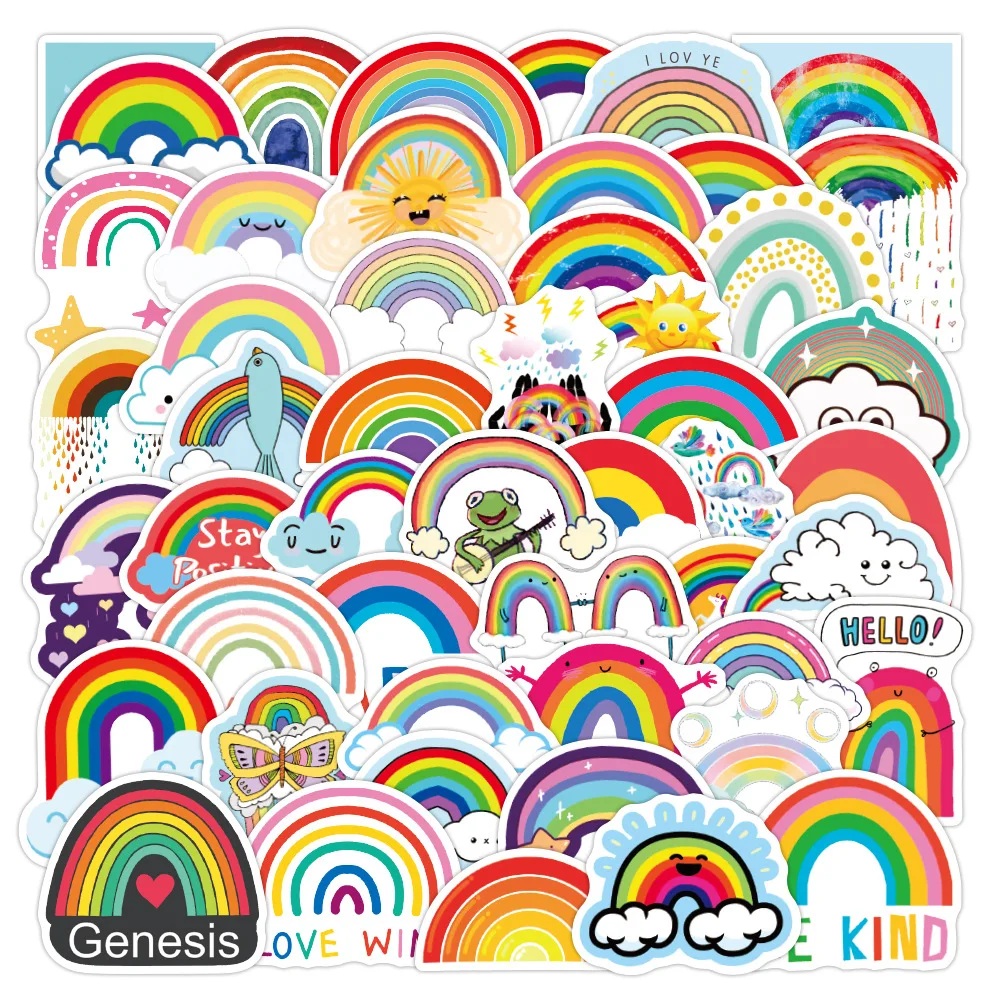 50Pcs Cartoon Rainbow Bridge Hot Sale Graffiti Sticker for Laptop ...