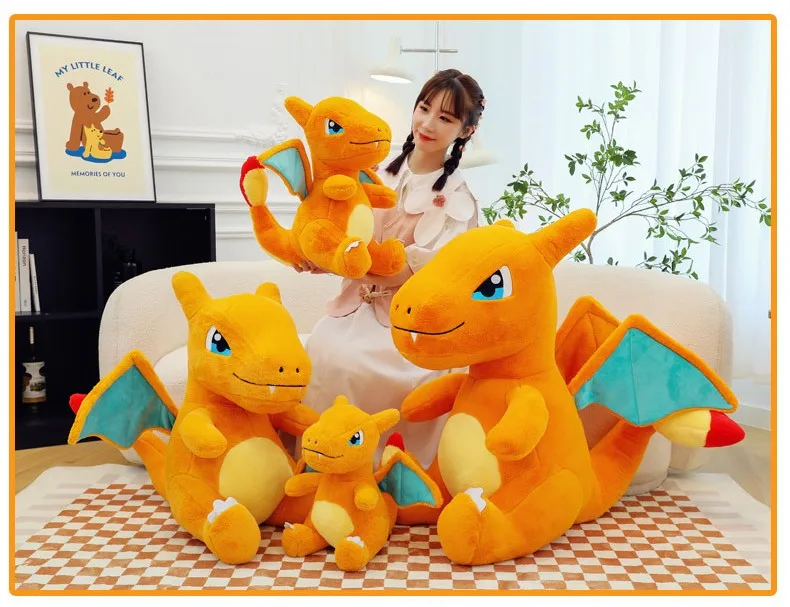 Big Charizard Peluche Large Size Squishy Pokemoned Fire Dragon Plush ...