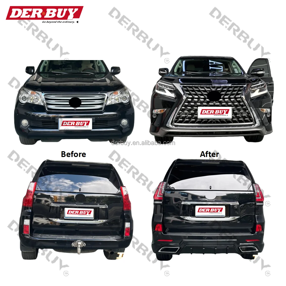 Car Parts Front Rear Bumper Grill Facelift Bodykit for Lexus GX GX400 ...