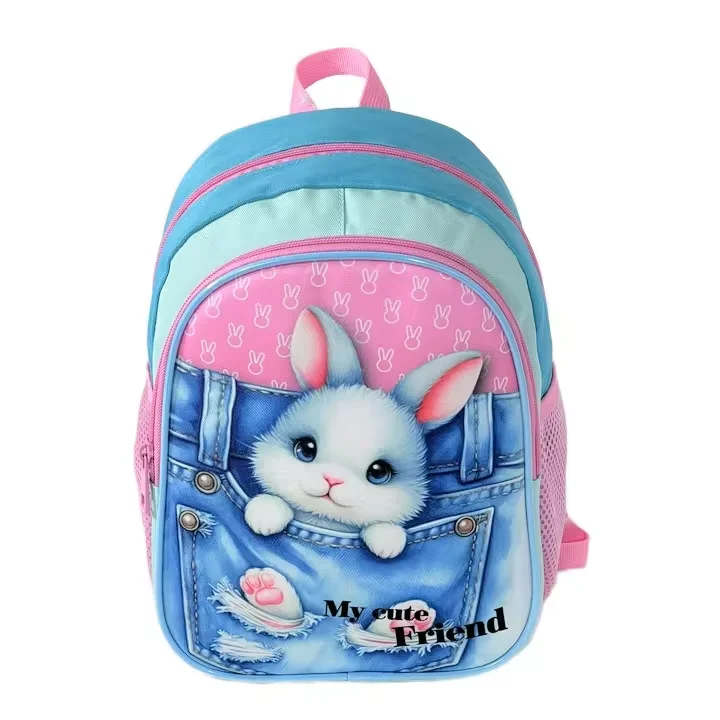 Haslor 2024 Cute Kids Bag 600dpolyester With Full Cartoon Rabbit High ...