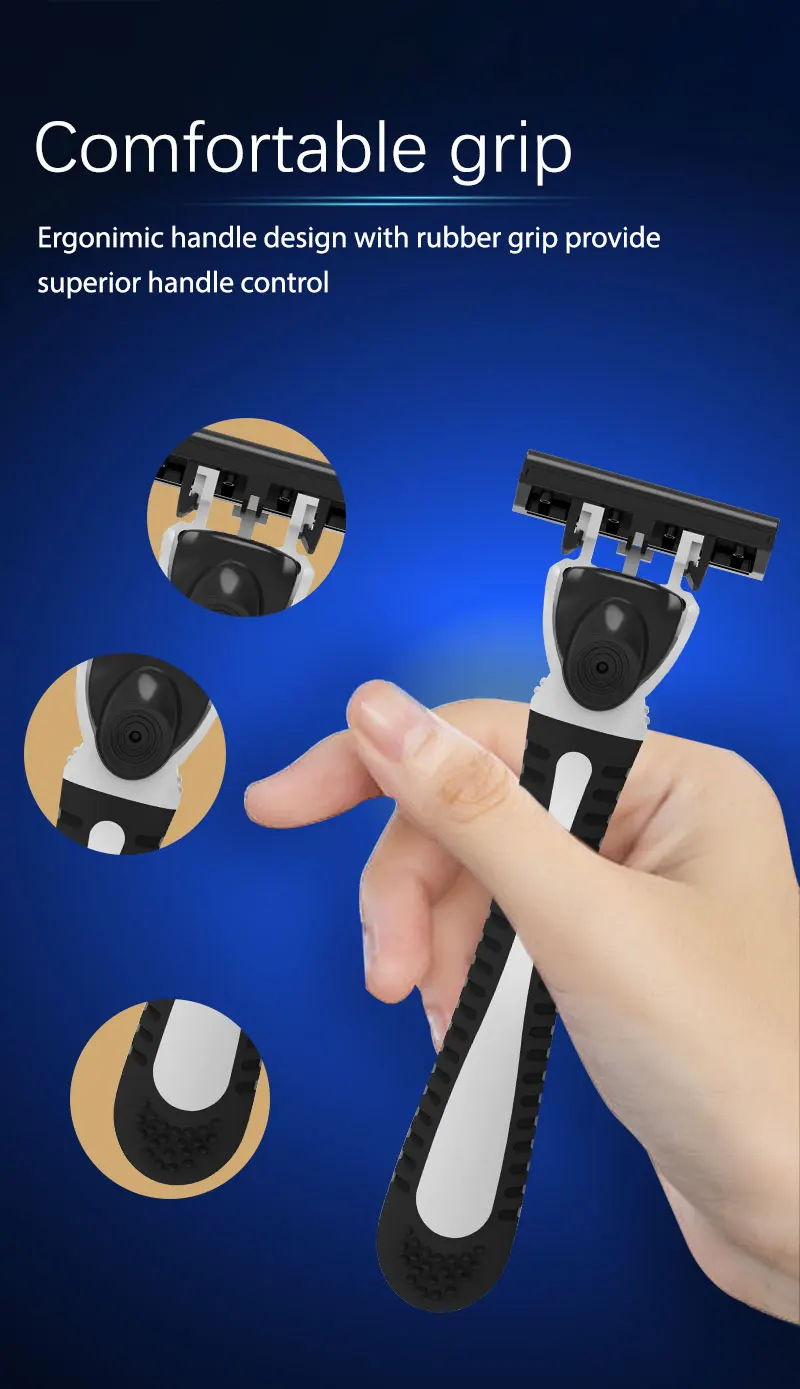 Six Blade Disposable Razor for Man - 3 Units per Pack