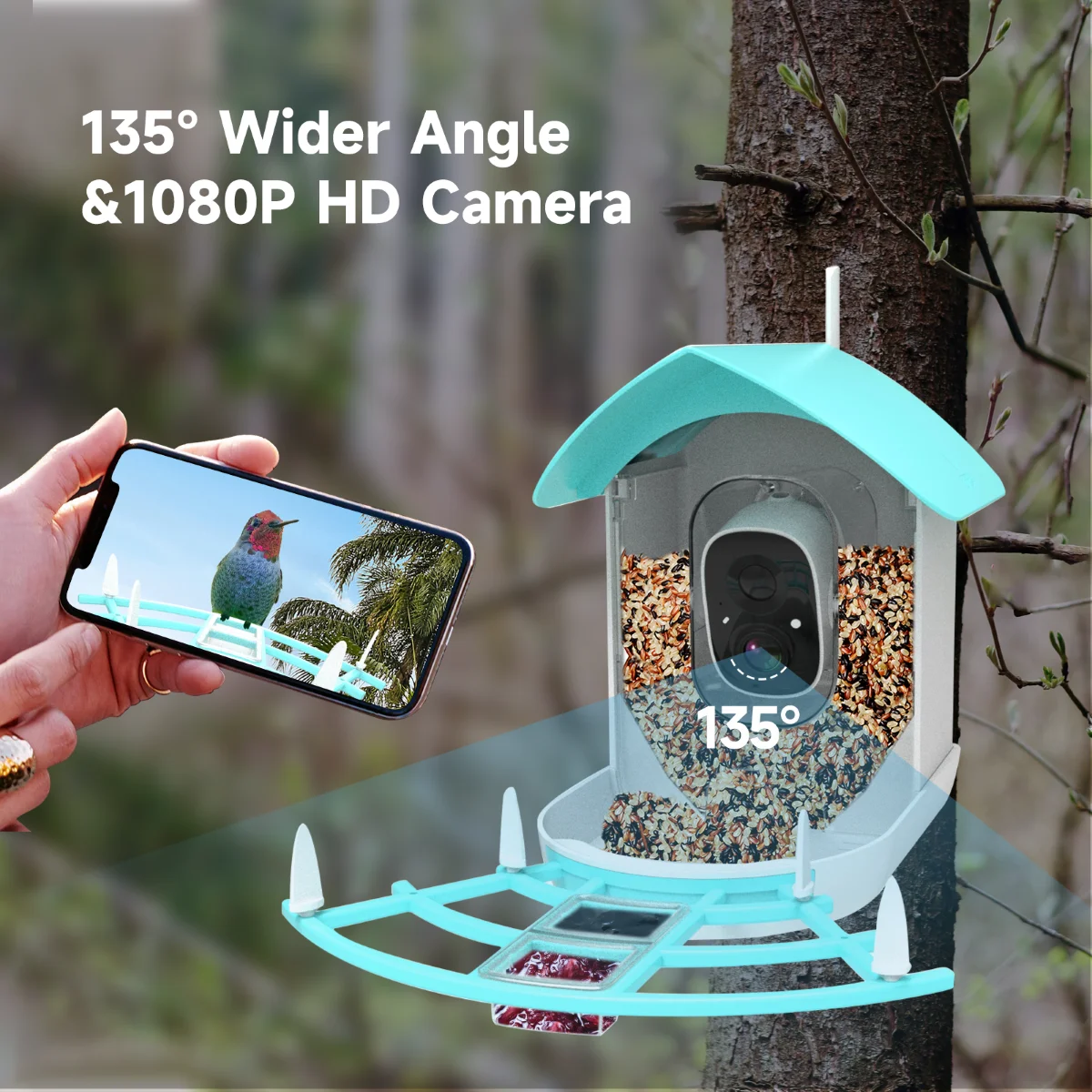 Outdoor Humming Smart Bird Feeder Camera With Camera For Outdoors ...