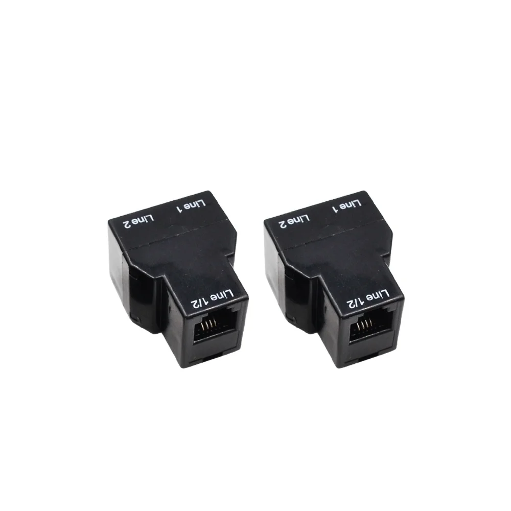 RJ12 Telephone Splitter Adapter Connector RJ12 1 Female to 2 Female ...