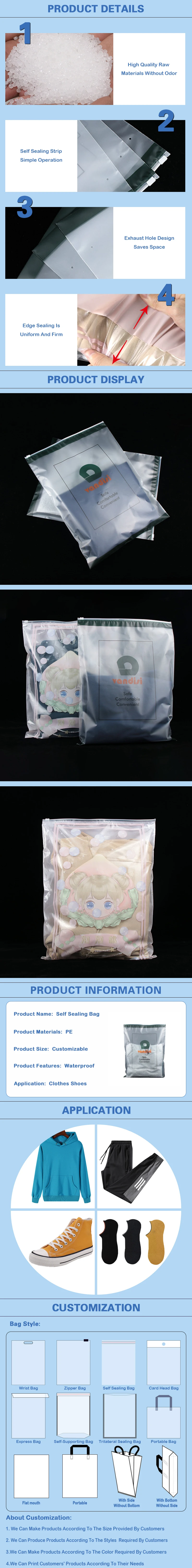 Custom Printed Warning Words Clothing Zipper Bag Transparent Plastic Pe ...