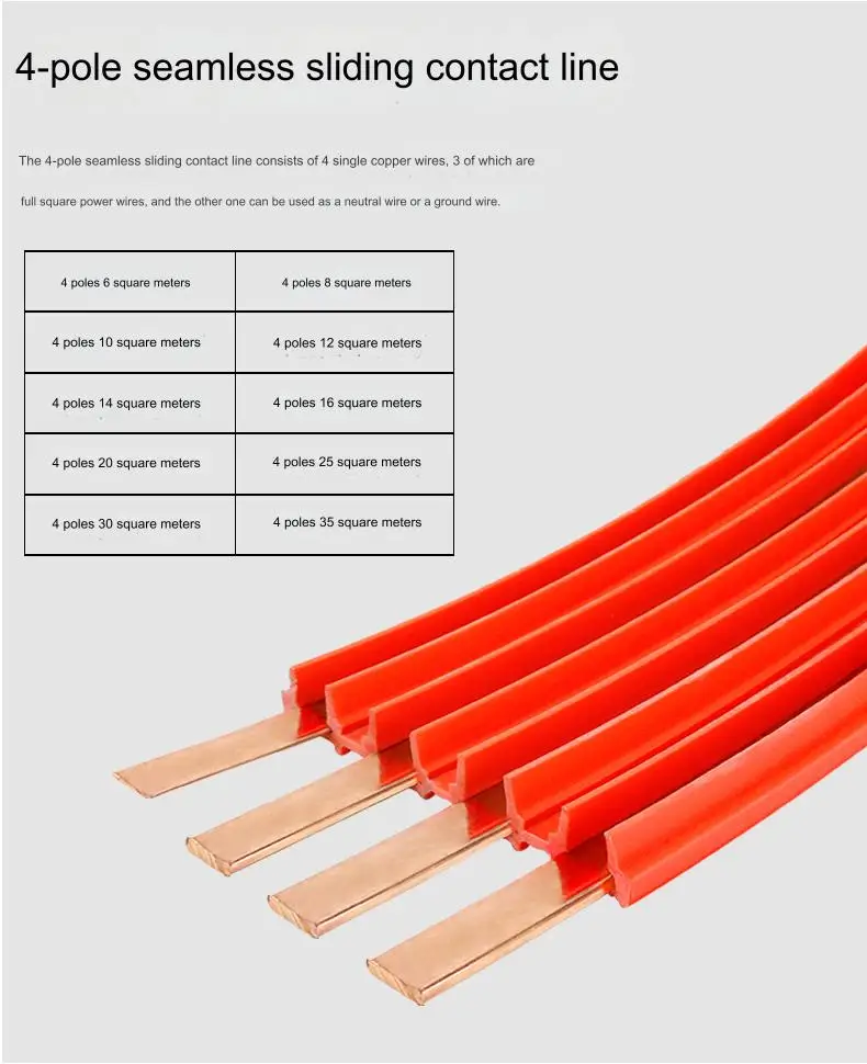 Seamless Busbar Conductor Rail 3P4 Level 6 Pole Crane Cable Trough ...