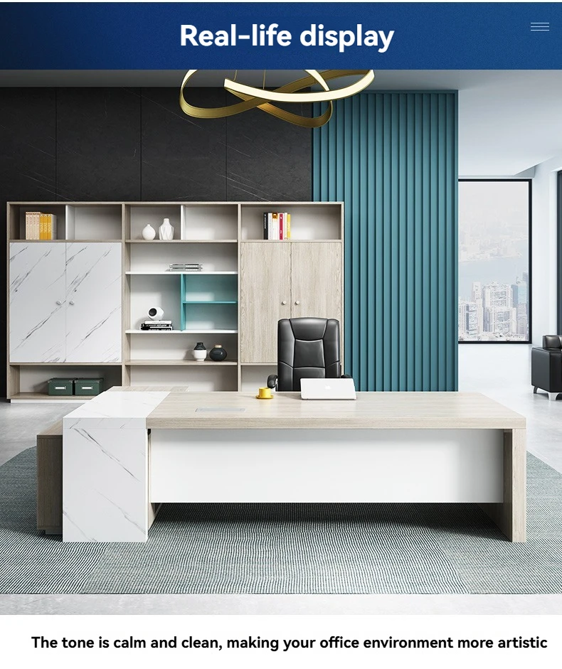 Modern L-Shape Single Office Desk for Chief Office Modular Executive ...