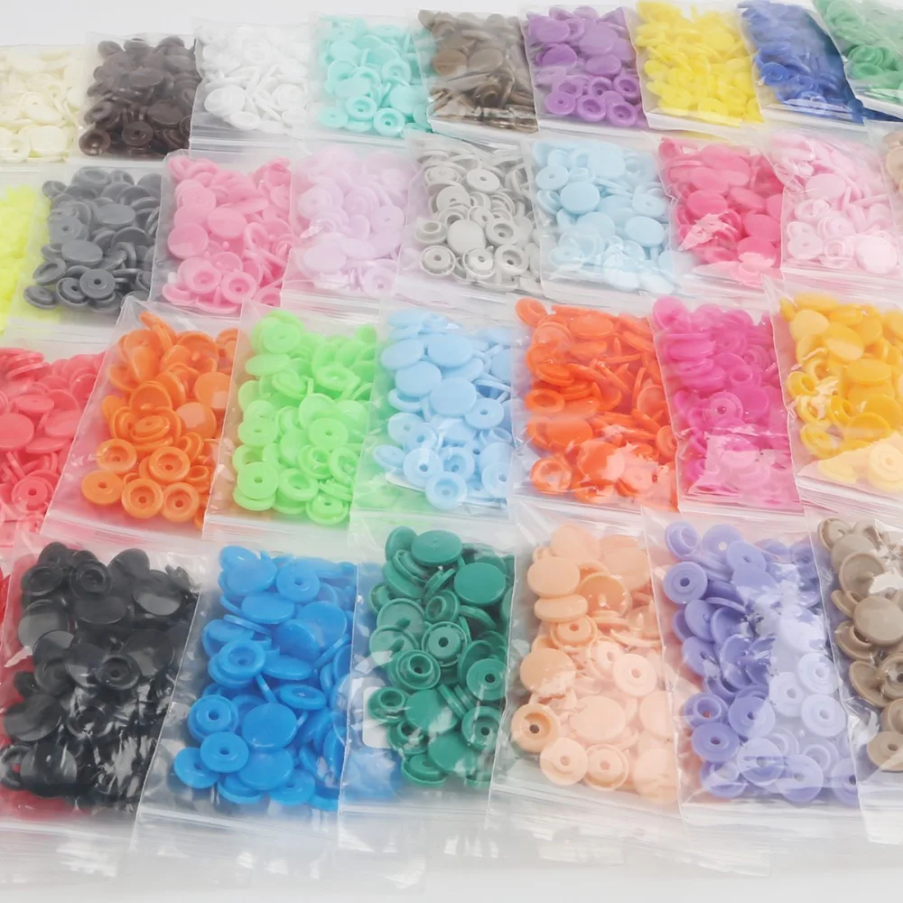 SAS 12mm Round Plastic Snaps Button 4-Holes Fastener for Baby Clothes ...