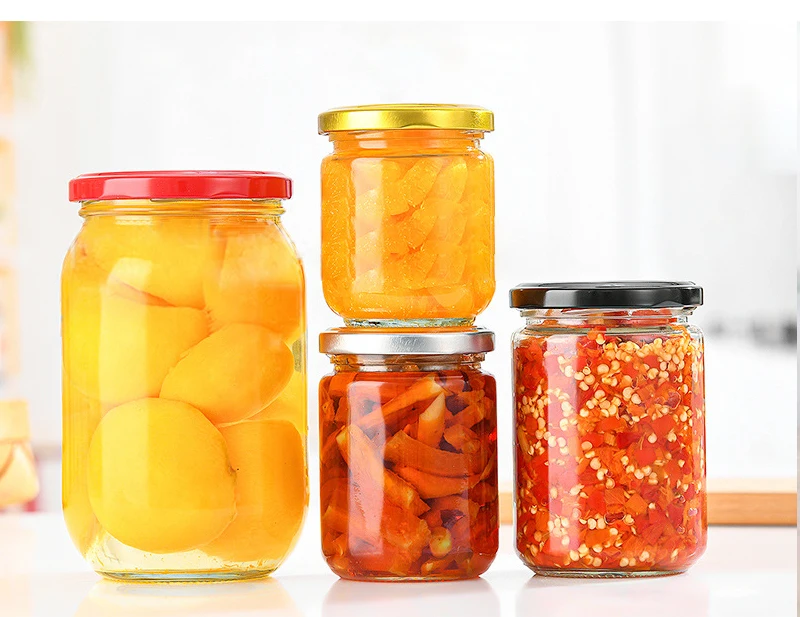 25ml--1000ml Round Empty Food Glass Bottle Jar with Twist-off Lid Glass ...