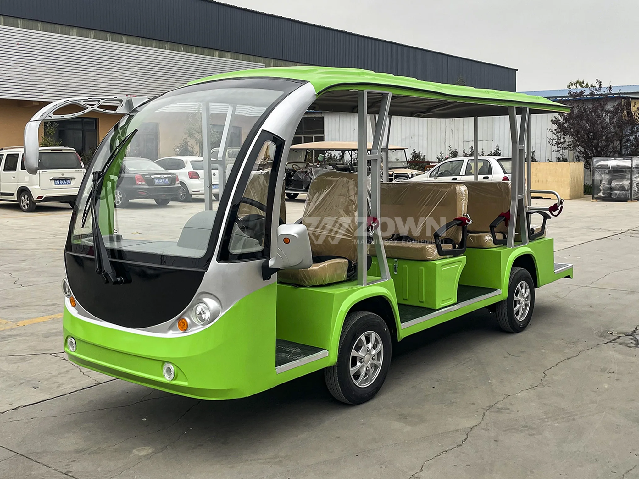 11 Seater Solar Sightseeing Bus Car Electric Shuttle Passenger School ...