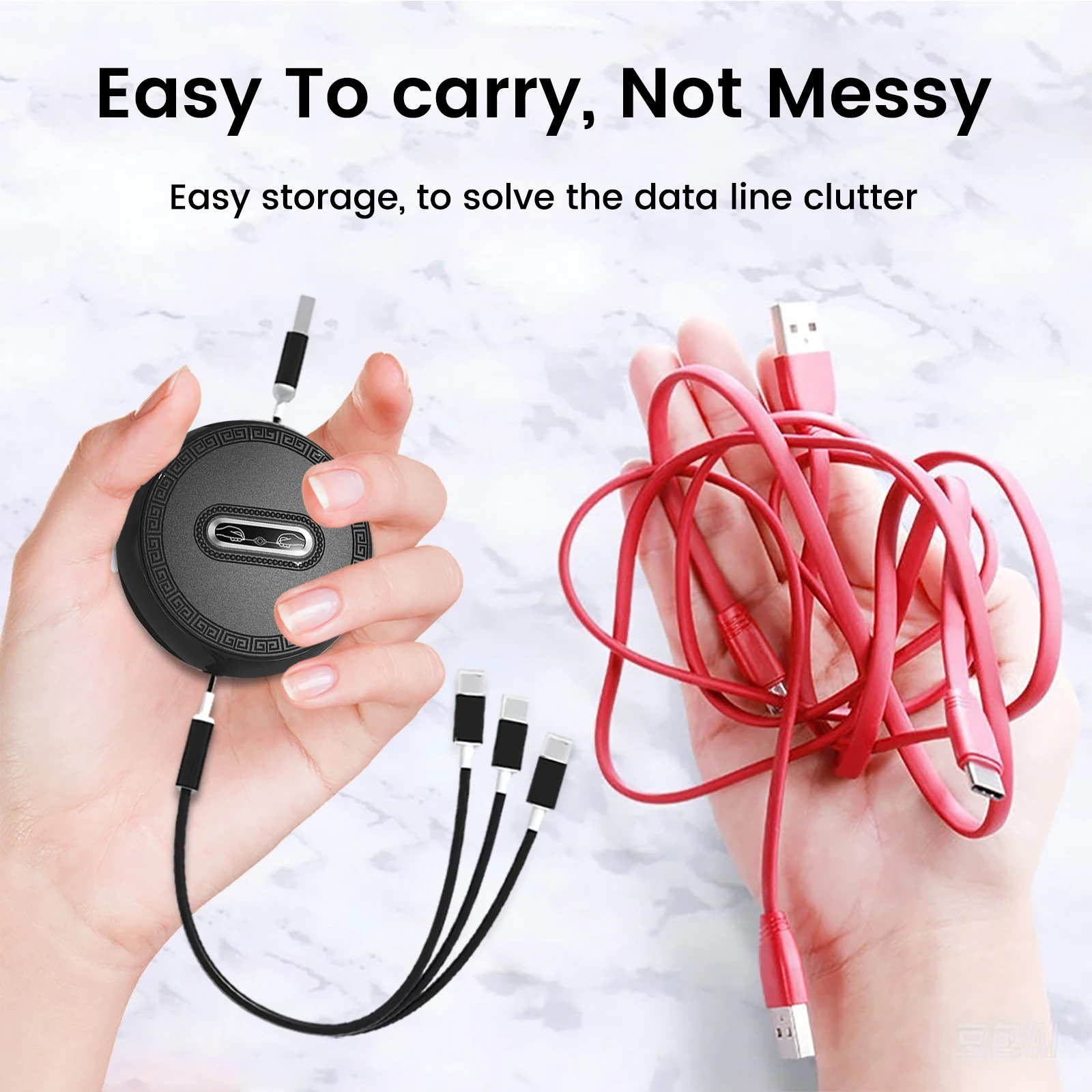 3 in 1 Retractable Multi Charging Cable - Fast & Versatile