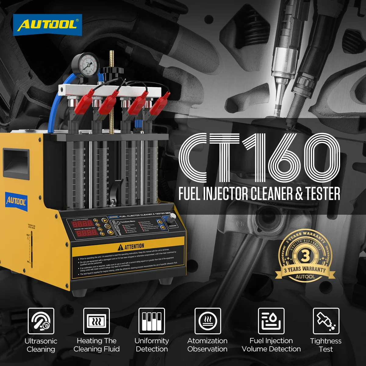 AUTOOL CT160 Fuel Injector Cleaner And Tester Auto diagnostic Tool ...