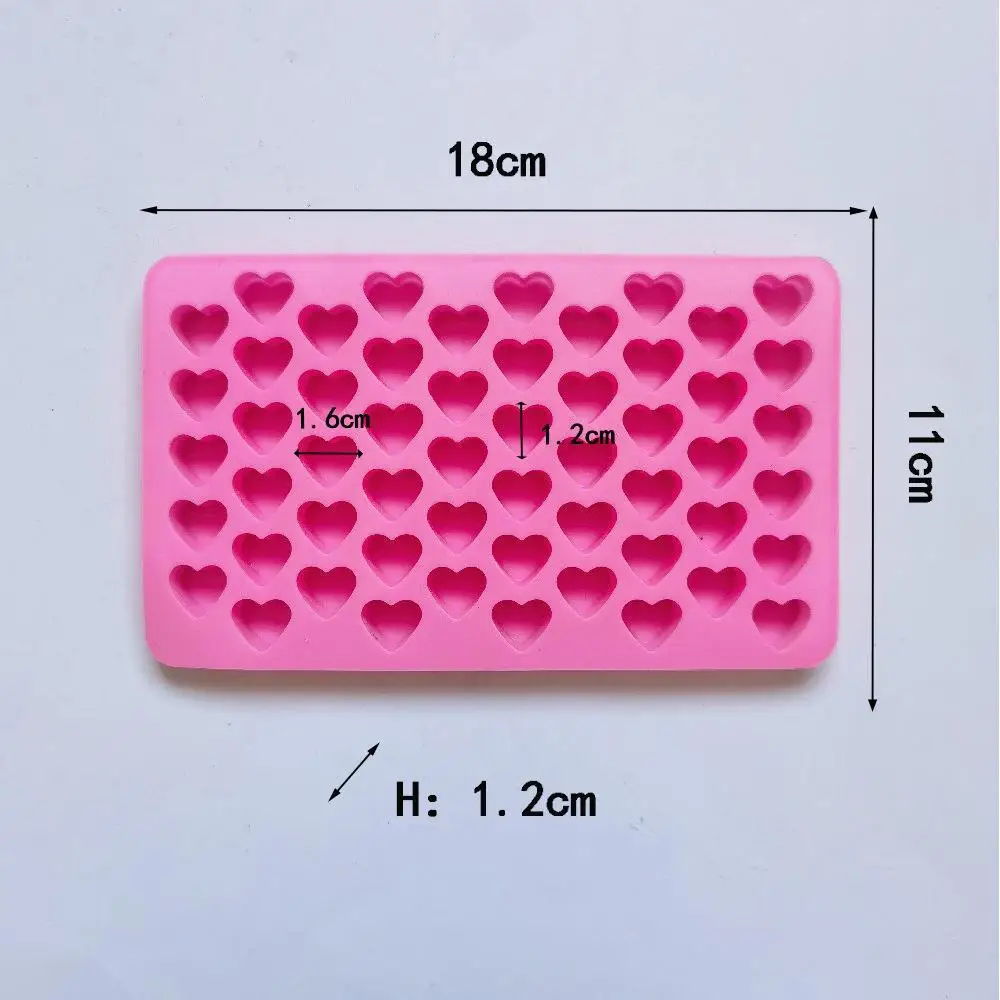 55 Heart Sweet Moulds Mini Candy Molds Love Heart Mold Silicone Moulds ...