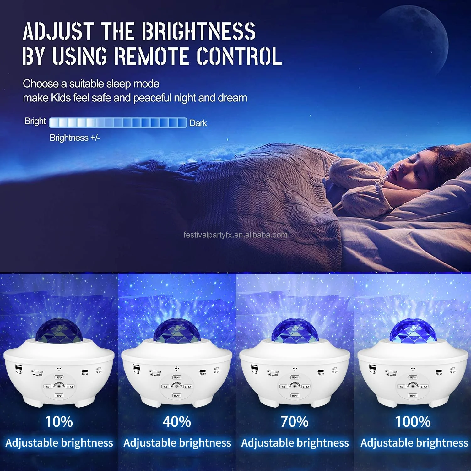Factory Hot Sale Starlight 3 in 1 Starry Night Light Speaker Remote ...