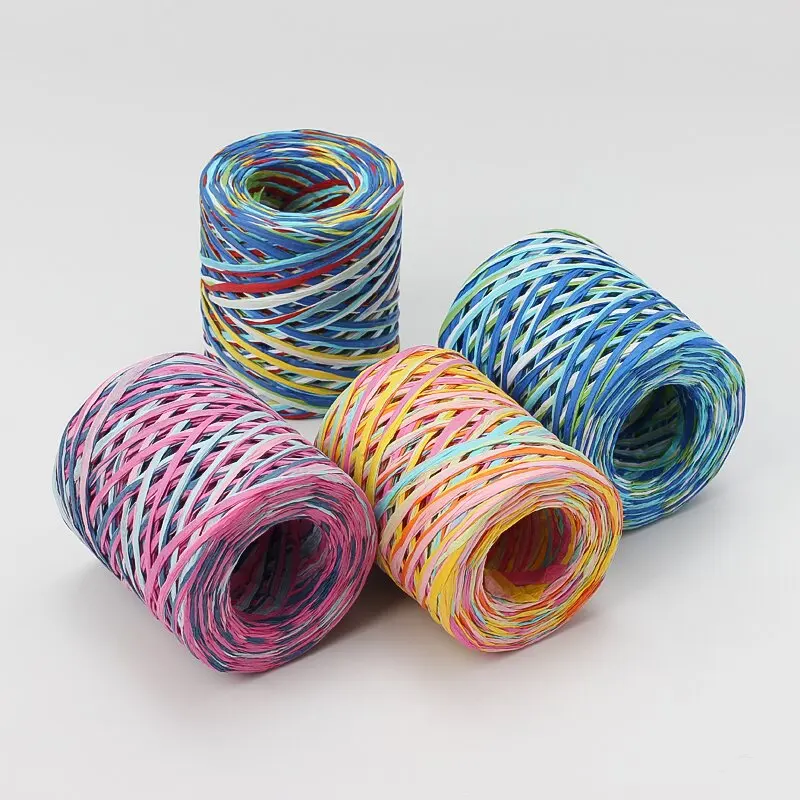 1 Roll Raffia Paper Ribbons Packing Twine Rope For Christmas Gift Box ...