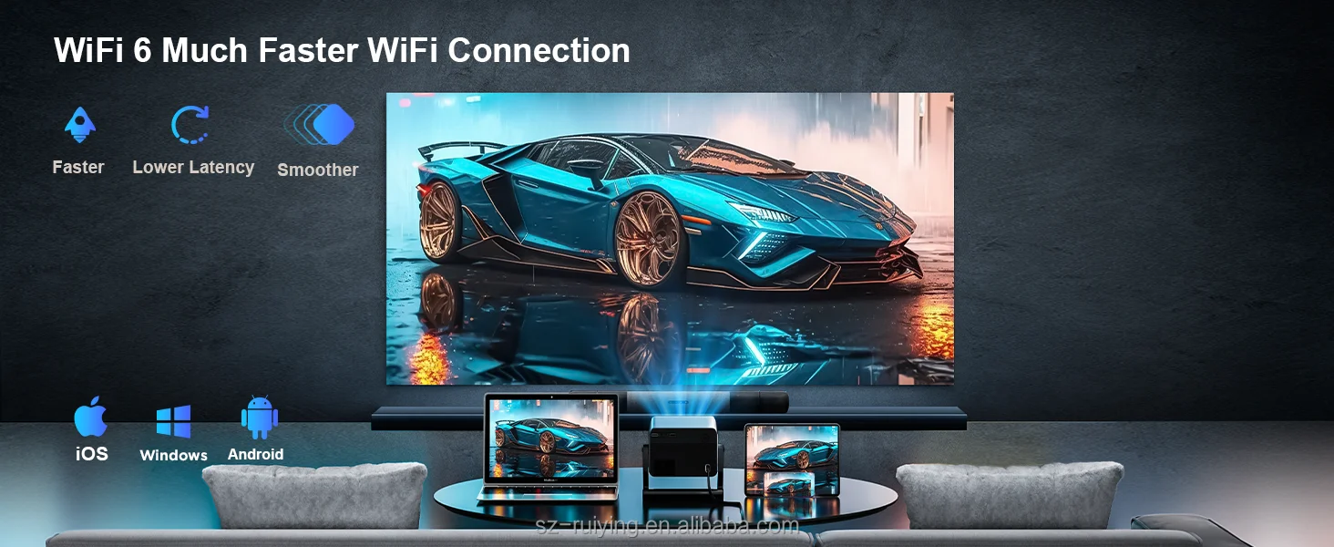 Ultra HD Projector with Wireless Screen Mirror & Auto Correction