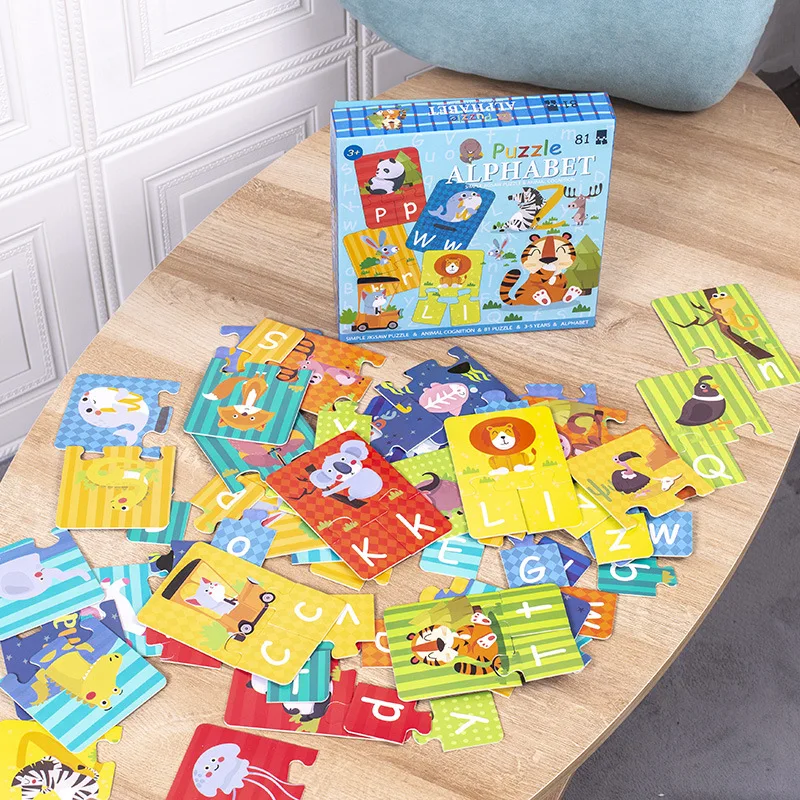 Wood Puzzles English Alphabets Puzzle Game Board Kids Toys