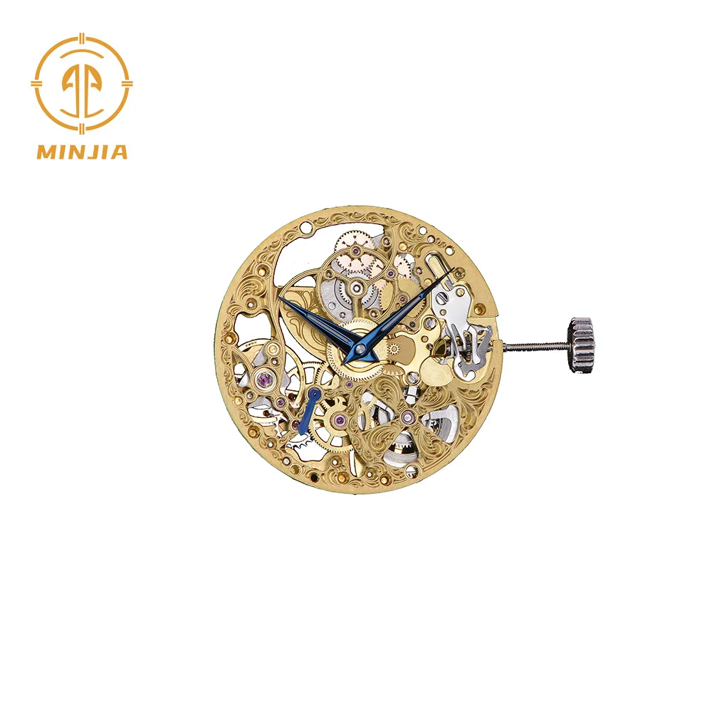 Luxury Slim Engraved Skeleton Mini Rotor Mechanical Movement Hangzhou ...