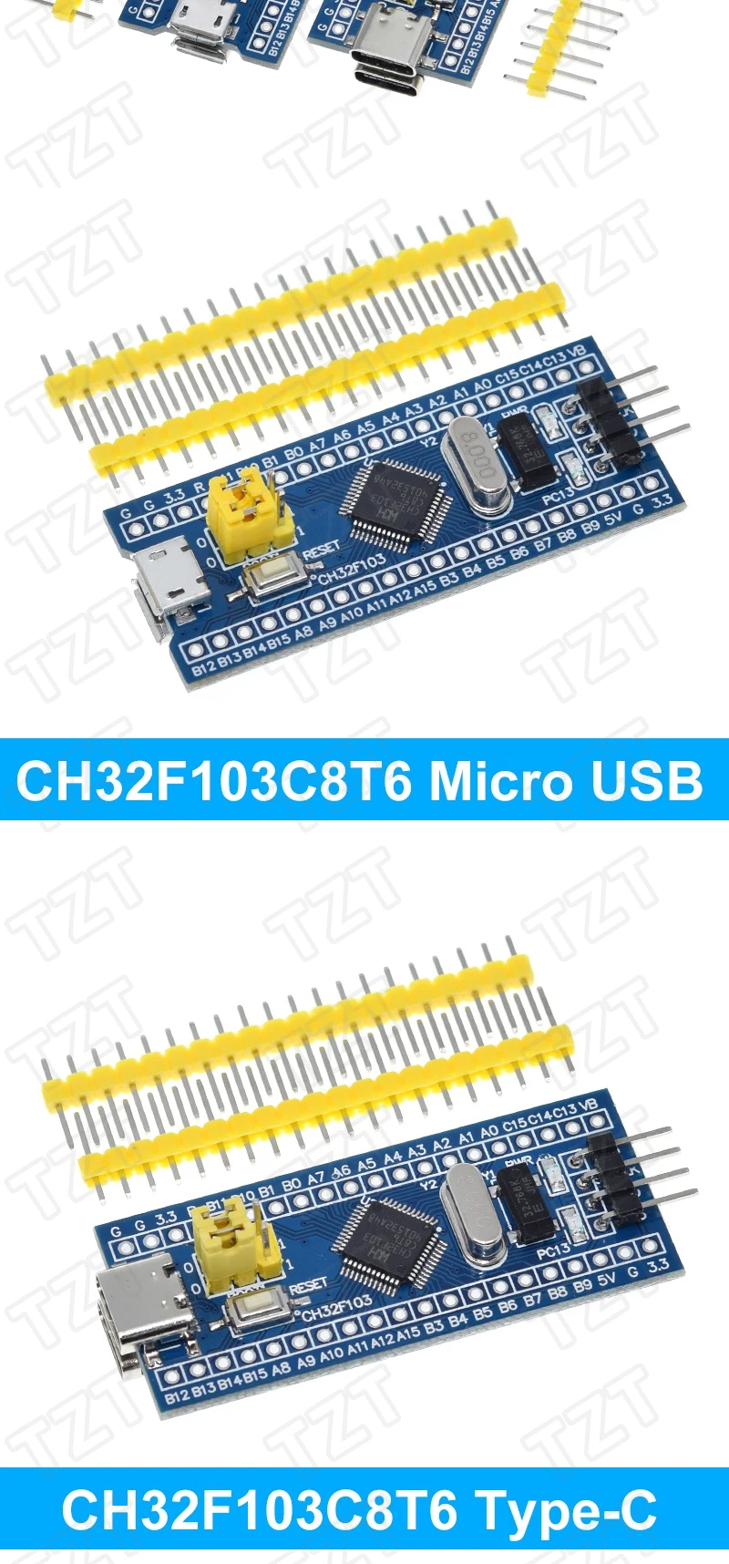 TZT CH32F103C8T6 STM32F103C8T6 ARM STM32 Minimum Development Board Module for arduino Diy Kit ...