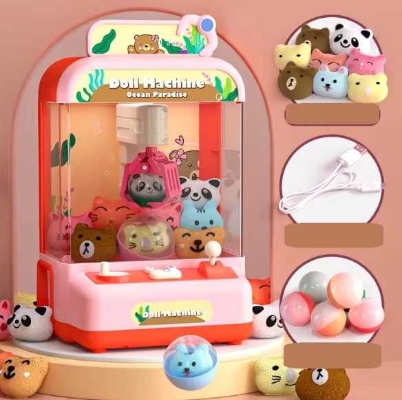 Kid's Indoor Electric Crane Machine Plush Toy Music & Light 24 Years ...