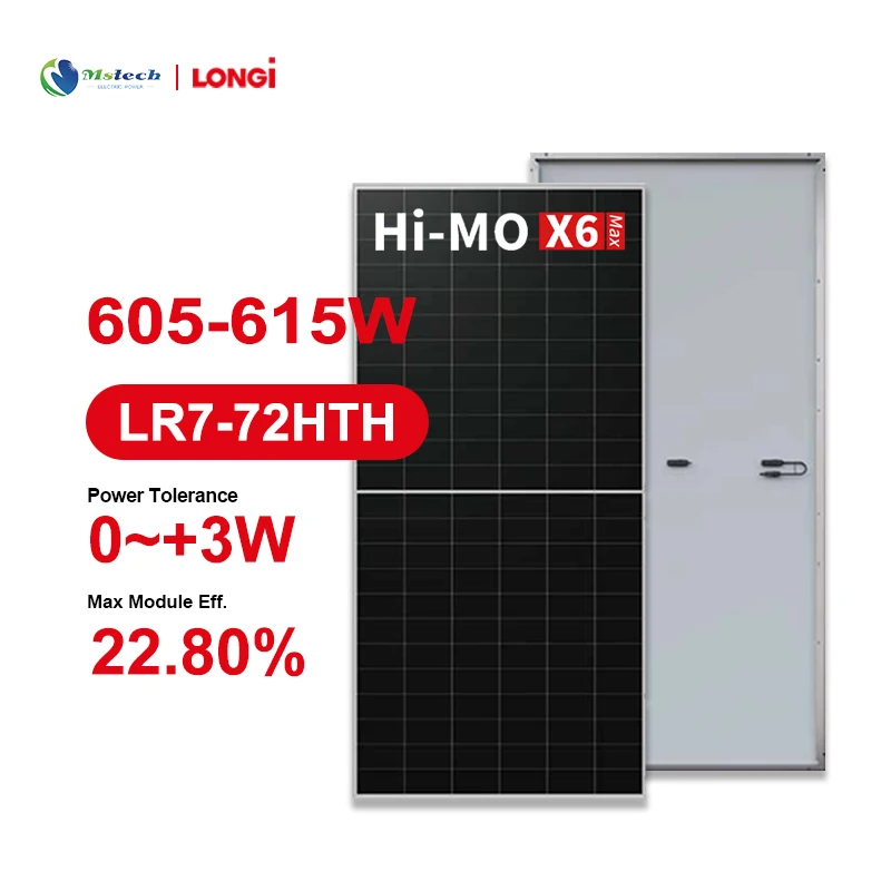 Longi Hi-Mo X6 Max Lr7-72Hth 605W 610W Monocrystalline Solar Panel 615W ...