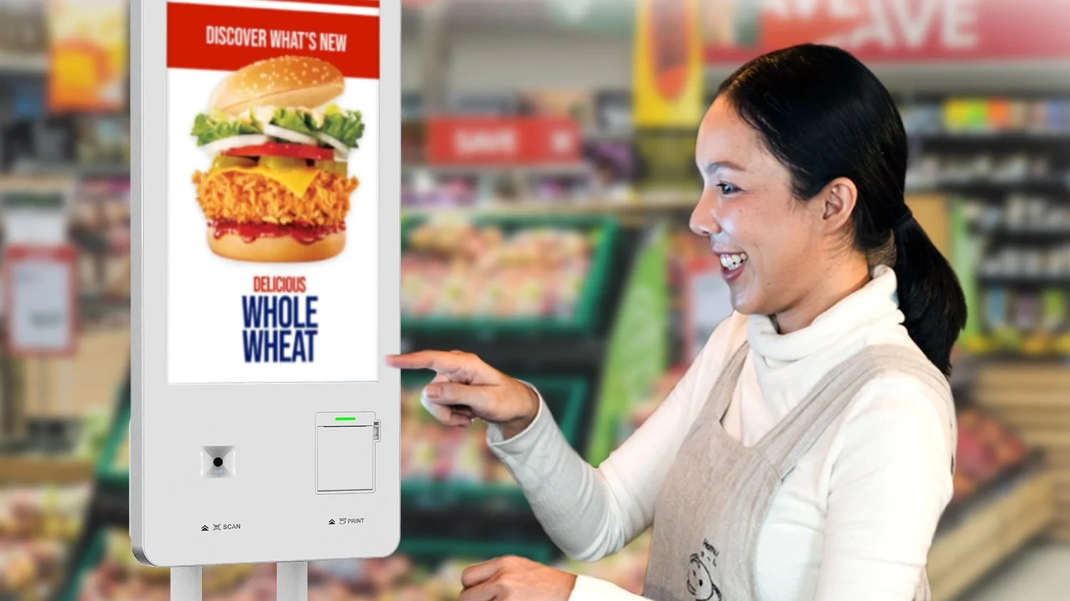 Self-service Payment Kiosks Barcode Lcd Advertising Display Touch ...