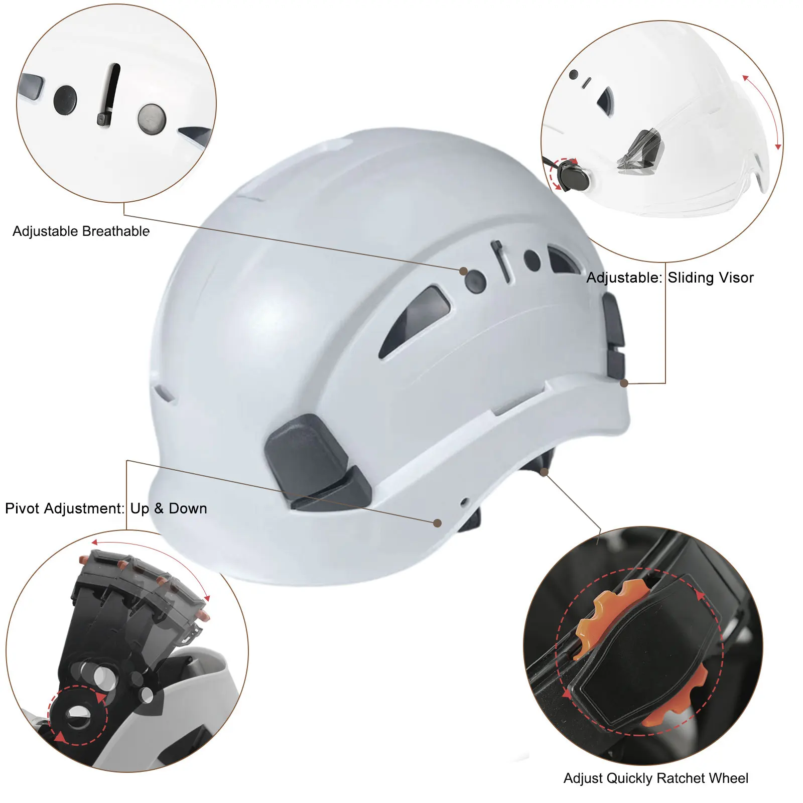 EN12492:2012 Certified Adjustable Labor Protection Helmet