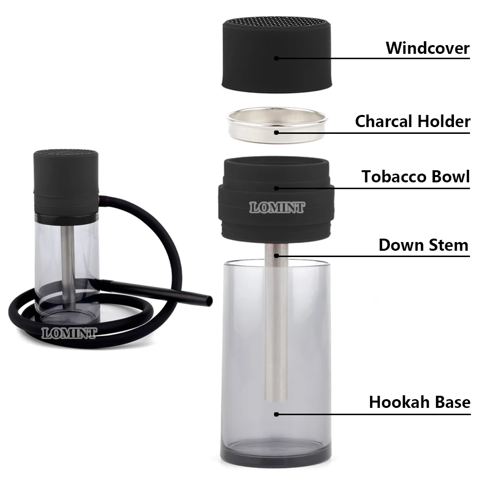 Portable Cup Hookah Car Shisha Set with Protective Cover Portable Small ...