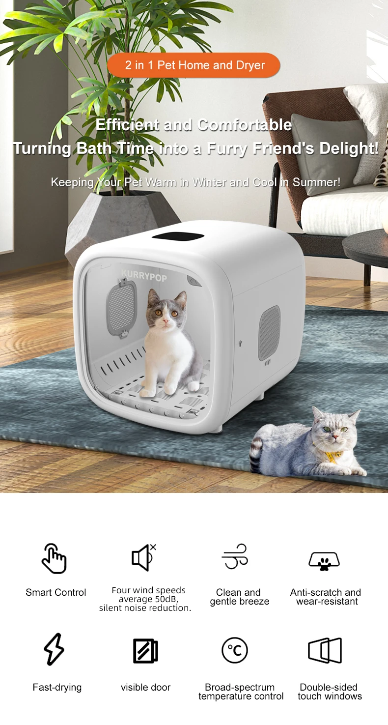 2023 New Design Automatic Pet Drying Box Hair Blowing Dryer Box Cat ...