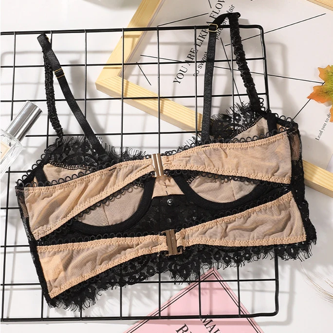 New Arrival Lace Bra Hollow Out Full Lace Wrap Chest Women Bra Push Up ...