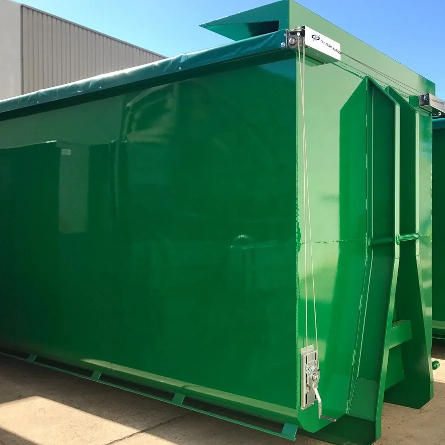 Waste Container Skip Bin Retractable Cable Tarps System