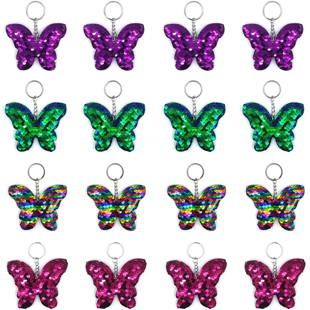 Custom Diy Promotion Gift Reversible Mermaid Sequin Keychains Glitter ...