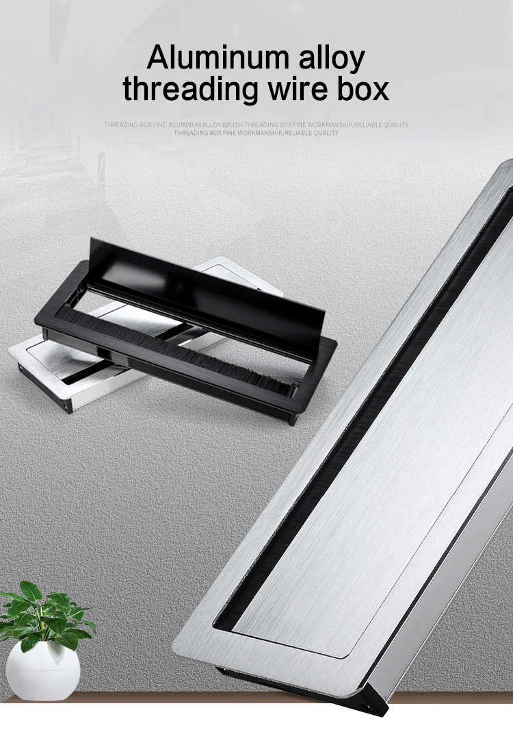 Rectangular Aluminum Desk Grommet Box for Office & OEM | Wholesale