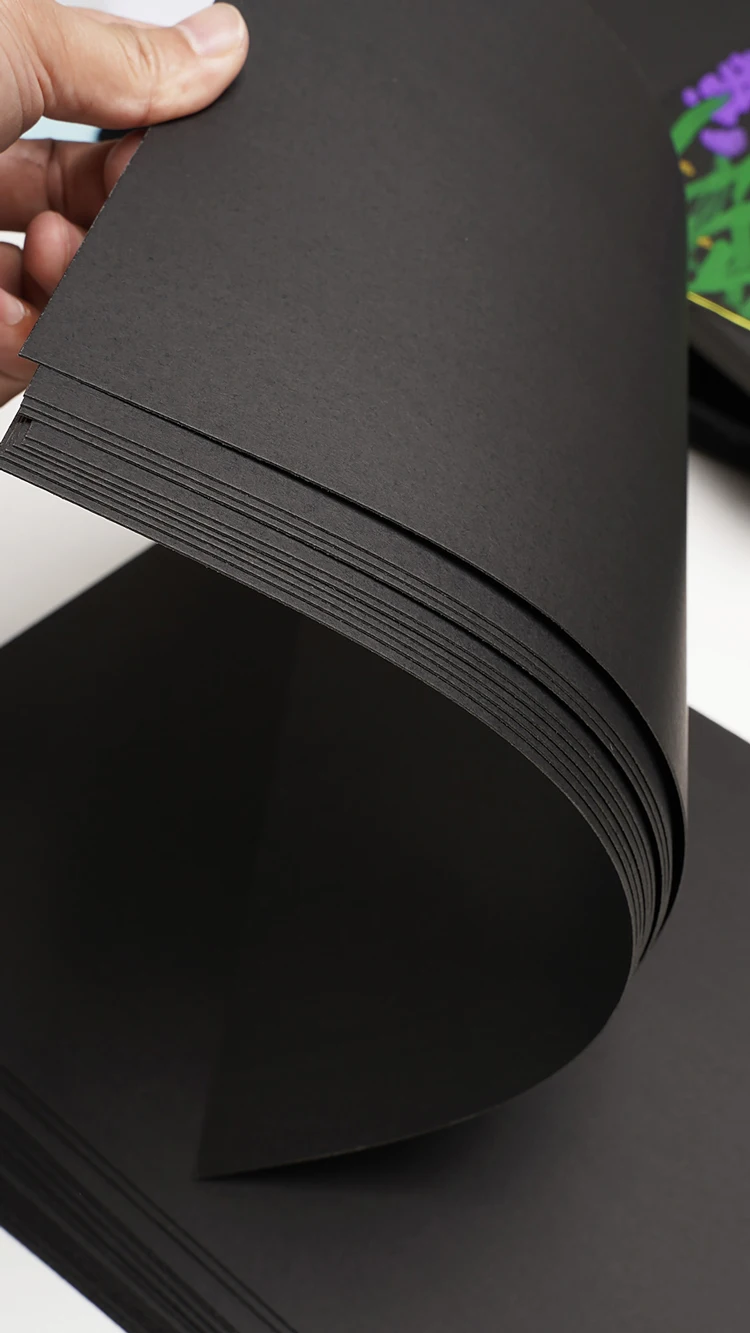 Black Cardstock - Versatile Paper for Crafting & Packaging