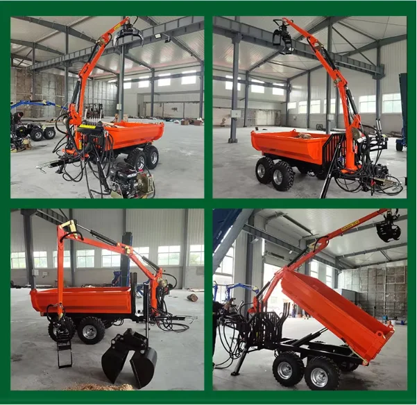 2-Ton Load Capacity ATV Tipper Loader for Forestry Industries 1-Year ...