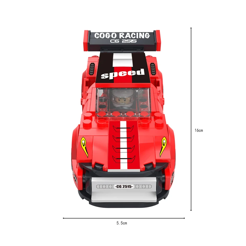 Cogo 195 Pcs Pullback Racing Car Diy Assembly Educational Kids Building ...