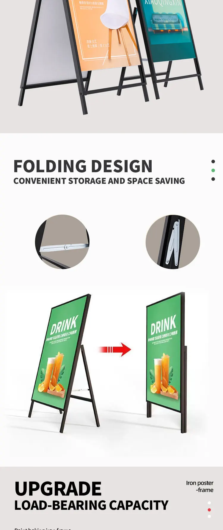 A Stand Led Menu Board Poster Frame Discount Board - Shuntai