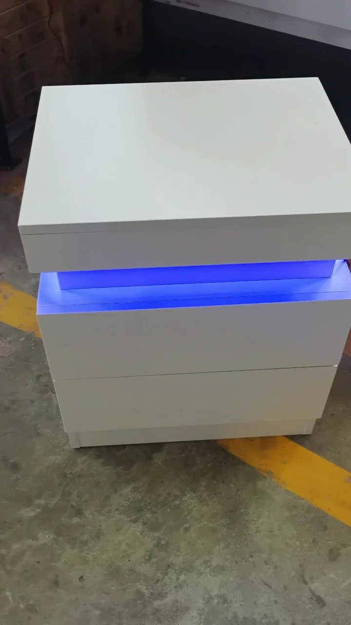 Adjustable Colors Sofa Side Table With 3 Drawers For Bedroom Living ...