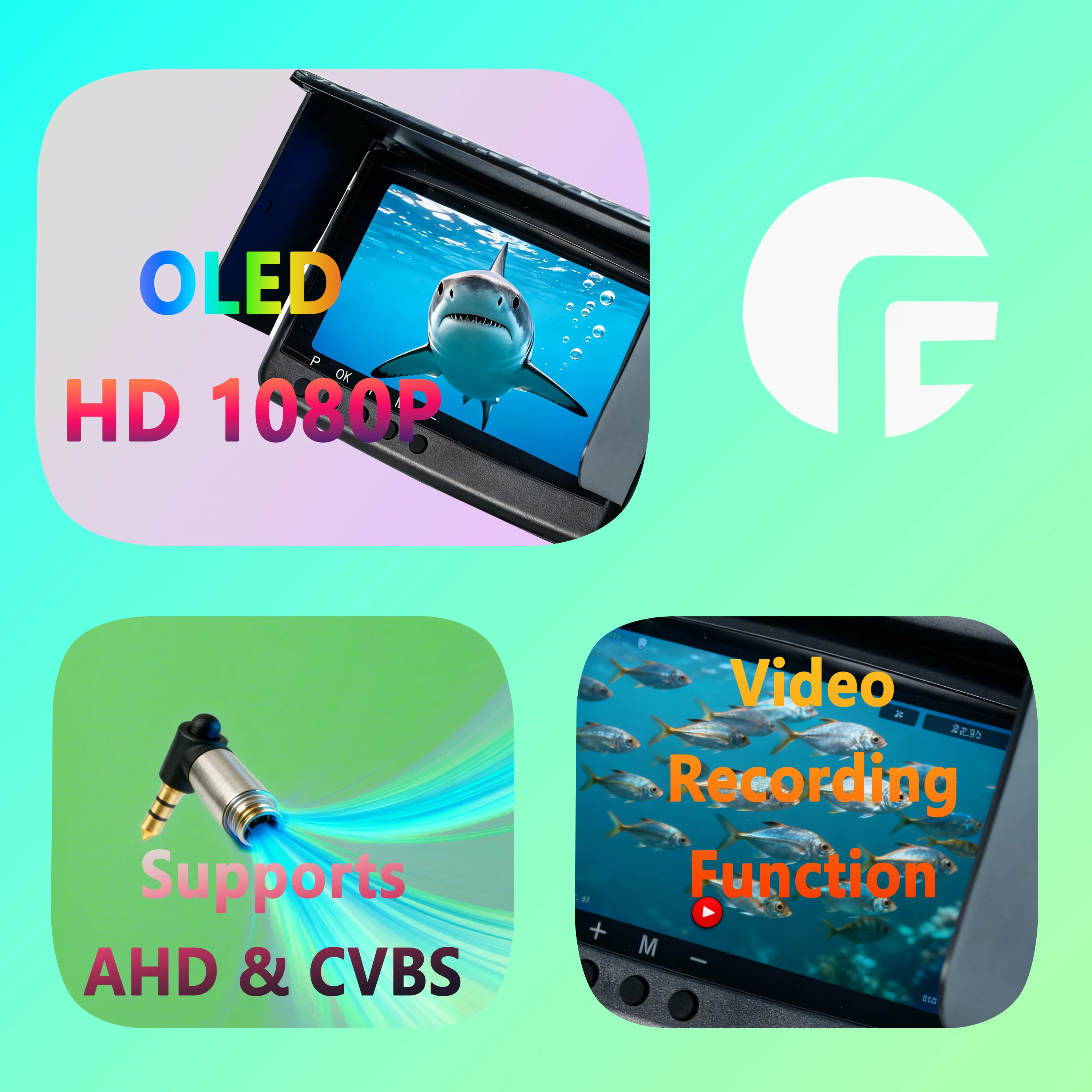 OLED Underwater Portable Fishing Camera IP68 Waterproof 16GB SD Card ...