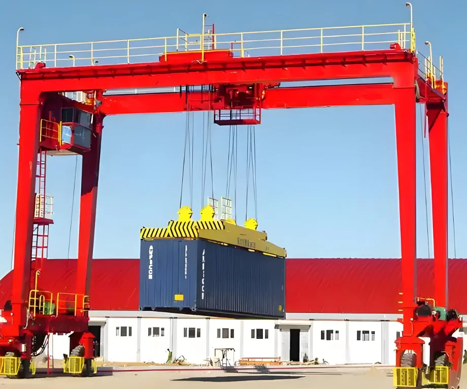 Sea Port Container Lifting Crane 30Ton RTG Crane Rubber Tyred Wheel ...
