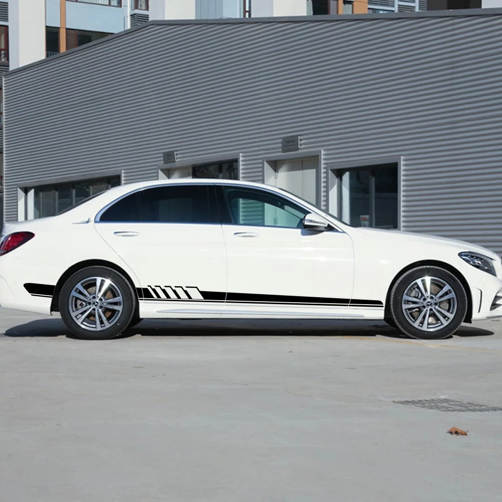 Car Stickers Side Stripe Decals Diy For Mercedes Benz W205 W204 W203 C ...