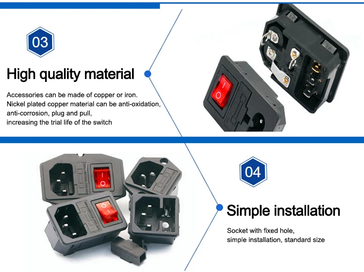 IEC Electrical Switch Connector - Reliable AC Power Inlet