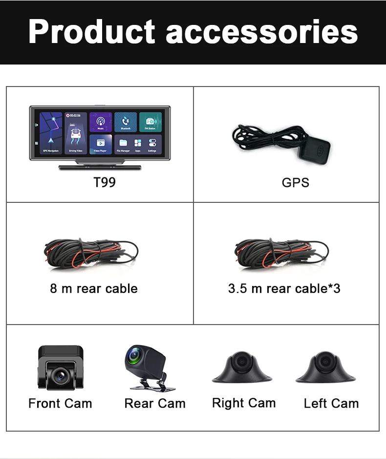 4 Lens Camera Android Dashboard Car Camera With 360 Degree Wifi Gps ...