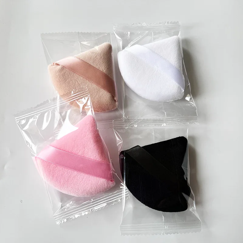 Black Soft Triangle Powder Puff Fluffy Soft Plush Makeup Loose Powder ...