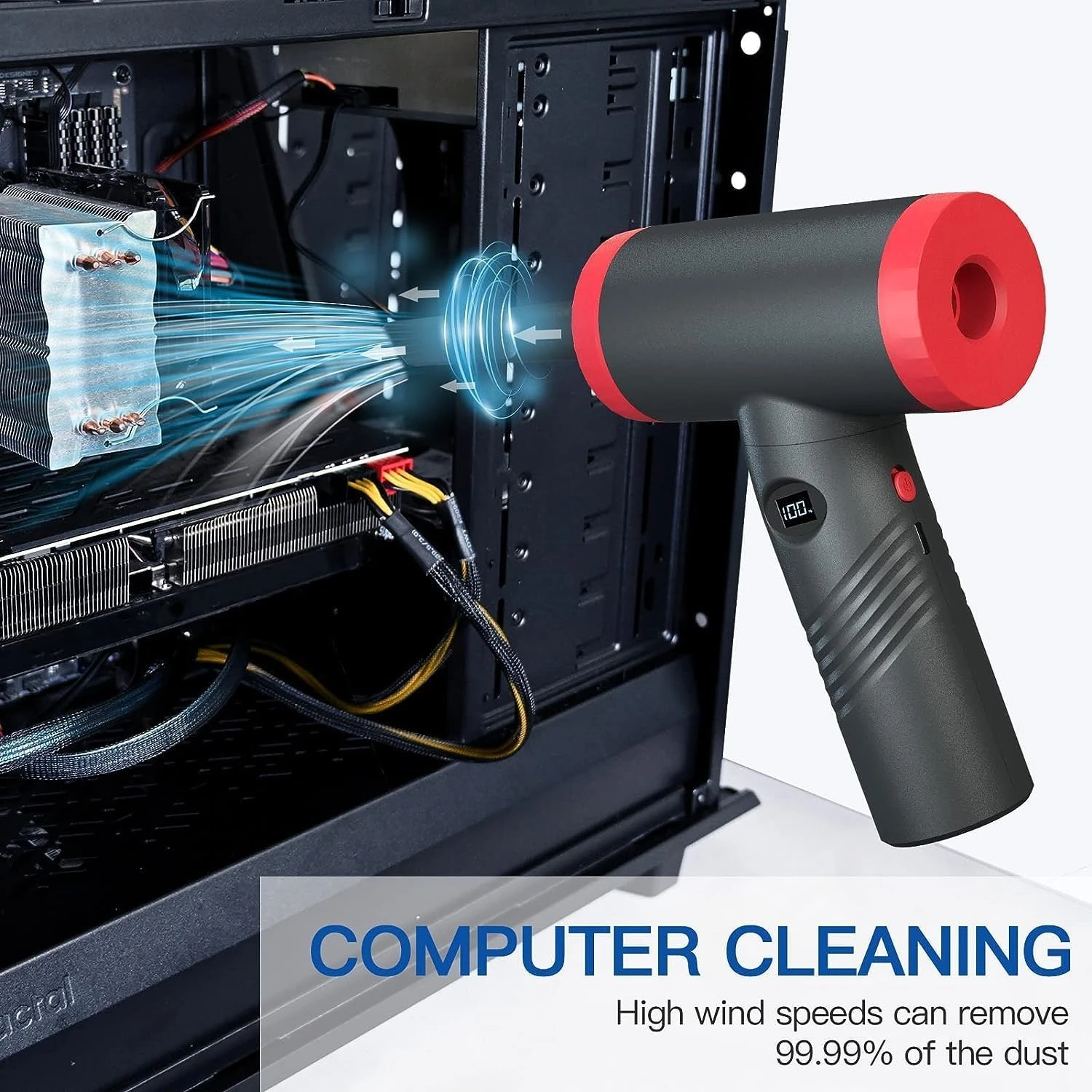 Compressed Electric Air Duster and Vacuum 2 in 1 100000RPM Wireless ...