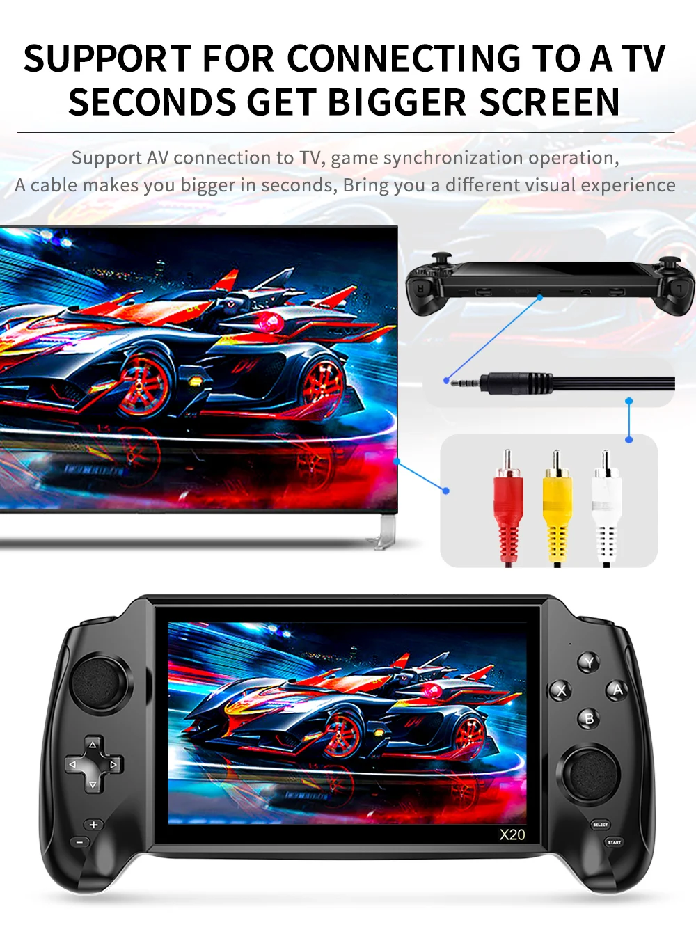 X20 Handheld Portable Game Console with 7-Inch Screen