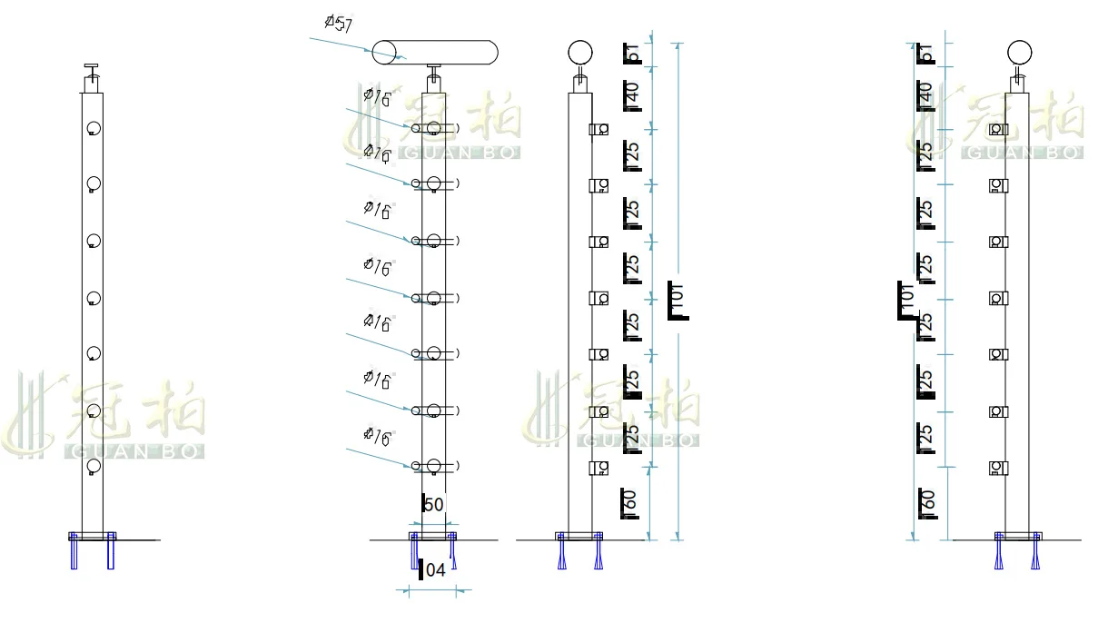 Stainless Steel Tensioner Cable Railing Systems Rod Bar Railing Round ...