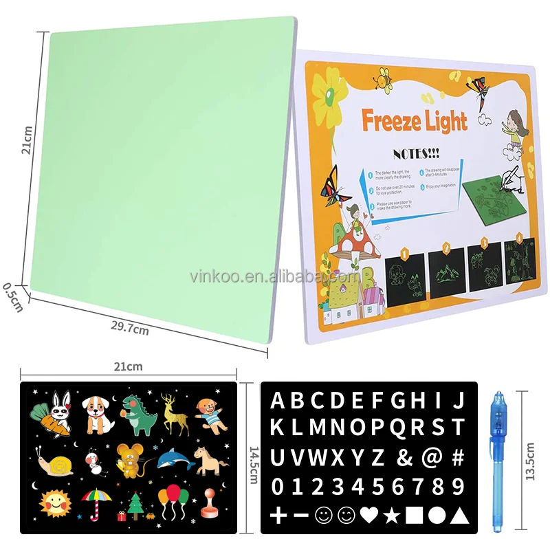 Fluorescent Light Writing Pad - Fun Kids Painting Board